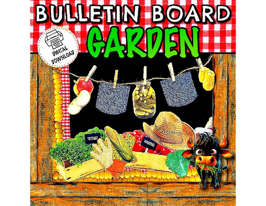 Garden Bulletin Board | Bulletin Board Kit | Farm Classroom Decor ...