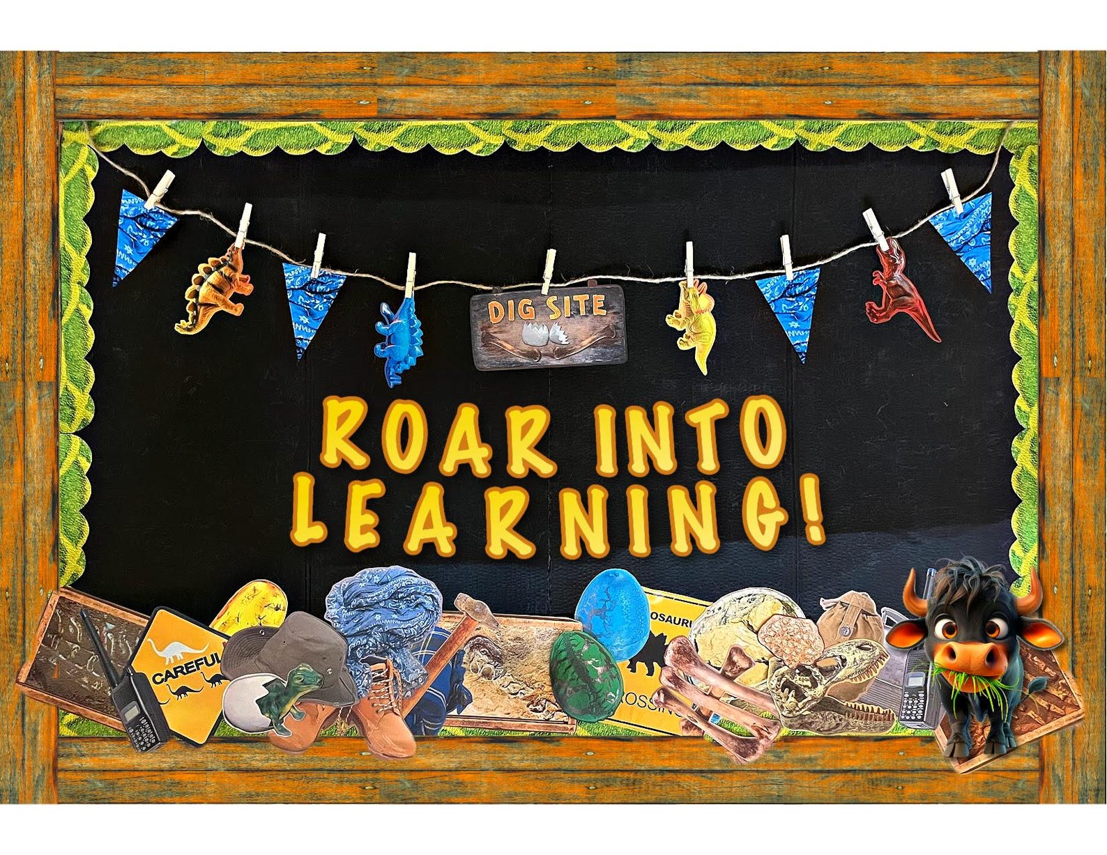 Dinosaur Bulletin Board | Bulletin Board Kit |dinosaur Classroom Decor ...