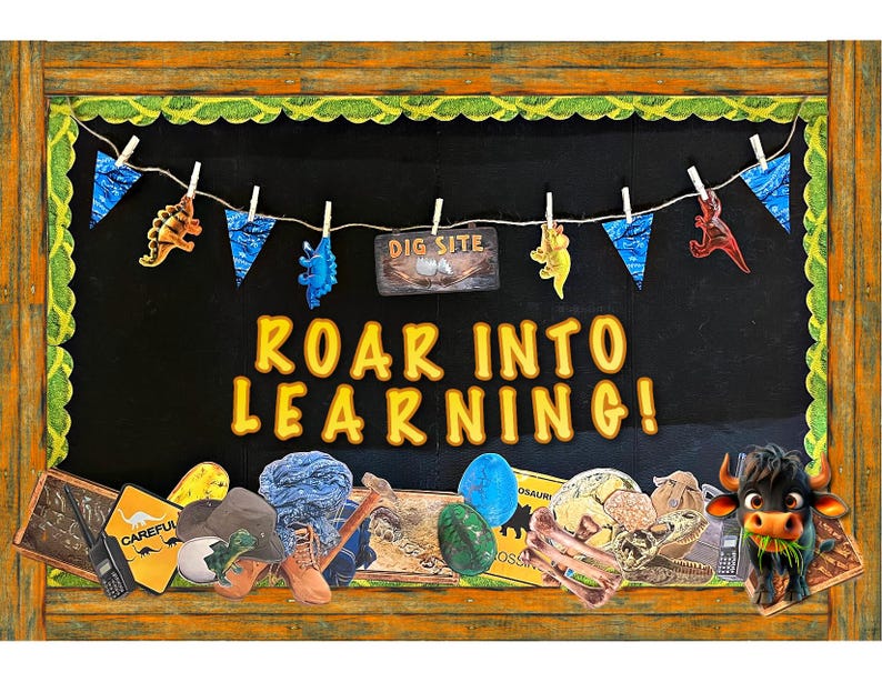 Dinosaur Bulletin Board | Bulletin Board Kit |dinosaur Classroom Decor ...