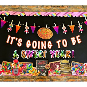Candy Bulletin Board Bulletin Board Kit Classroom Decor Door Decoration ...