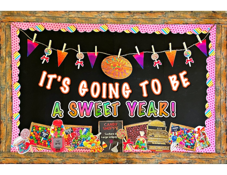 Candy Bulletin Board | Bulletin Board Kit | Classroom Decor | Door ...