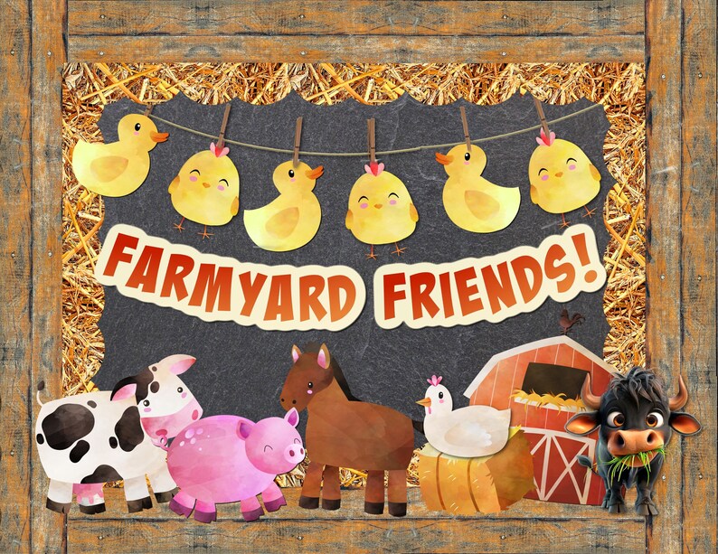 Farm Bulletin Board | Bulletin Board Decor | Farm Animal Decor | Door ...