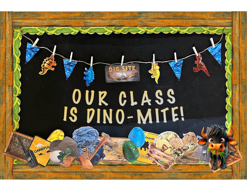Dinosaur Bulletin Board | Bulletin Board Kit |dinosaur Classroom Decor ...