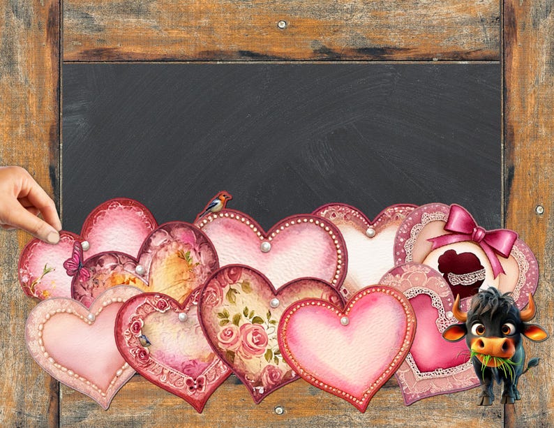 Hearts Bulletin Board Cutouts | Classroom Decor | Valentine Cutout ...