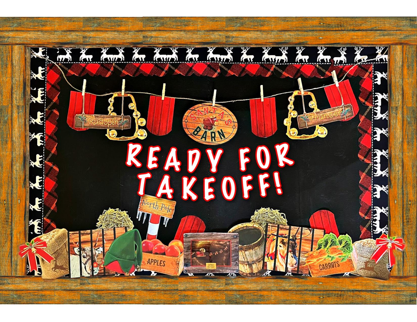 Santa's Barn Bulletin Board | Bulletin Board Kit | Santa Decor ...