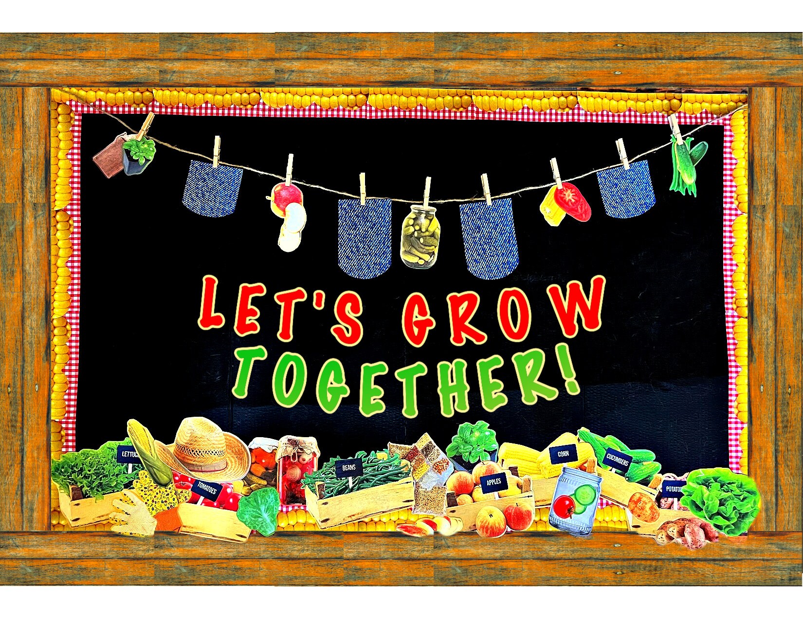 Garden Bulletin Board | Bulletin Board Kit | Farm Classroom Decor ...