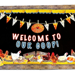 Chicken Coop Bulletin Board | Egg Theme | Farm Classroom Decor | Door ...