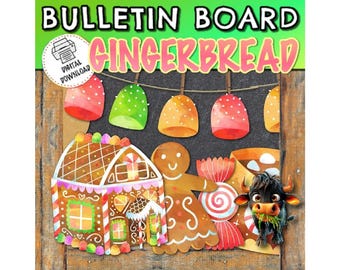 Gingerbread Bulletin Board | Holiday Activity | Christmas Classroom ...