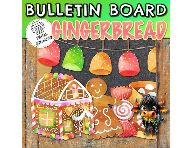 Gingerbread Bulletin Board | Printable Cutouts | Gingerbread Classroom ...