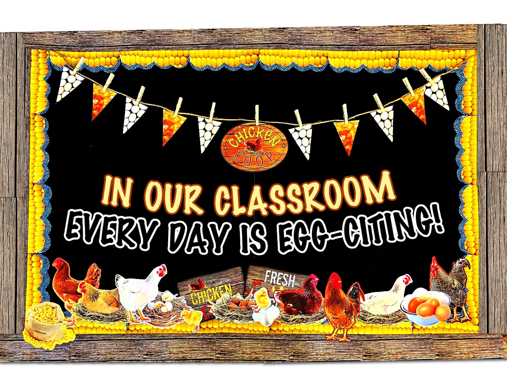 Bulletin Board Kit Chicken Coop Bulletin Board Farm Classroom Decor ...