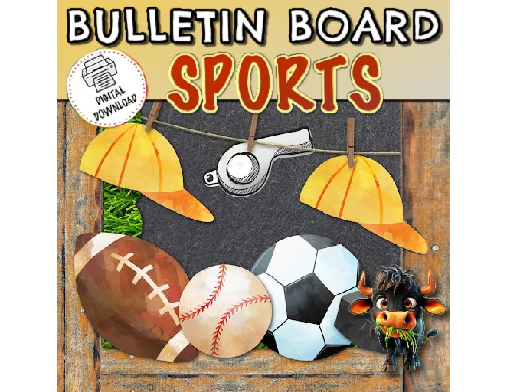 Sports Bulletin Board | Bulletin Board Decor | Sports or Team Decor ...