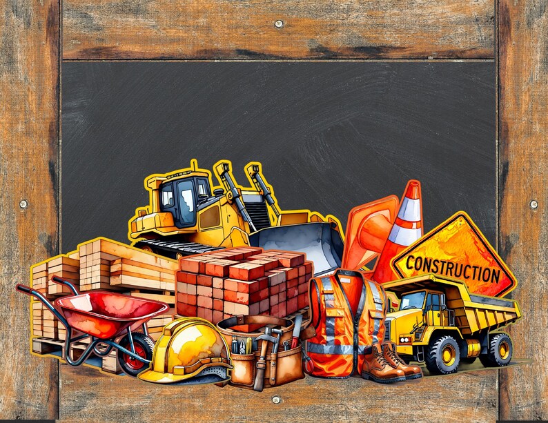 Construction Bulletin Board Cutouts | Bulletin Board Decor ...
