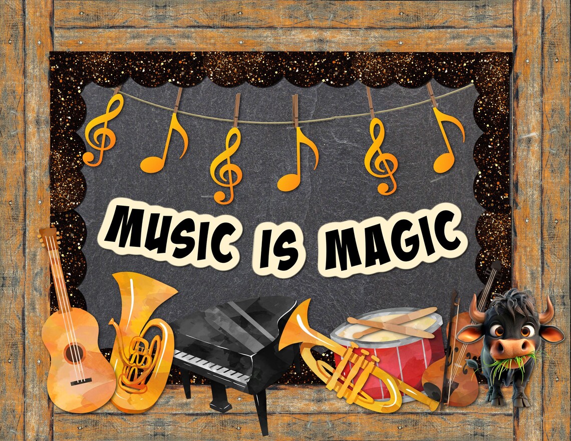 Music Room Bulletin Board | Bulletin Board Decor | Musical Program ...
