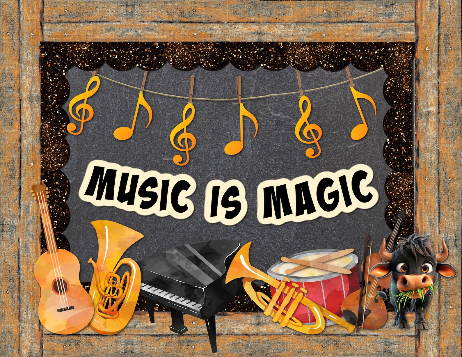 Music Room Bulletin Board | Digital | Bulletin Board Decor | Musical ...