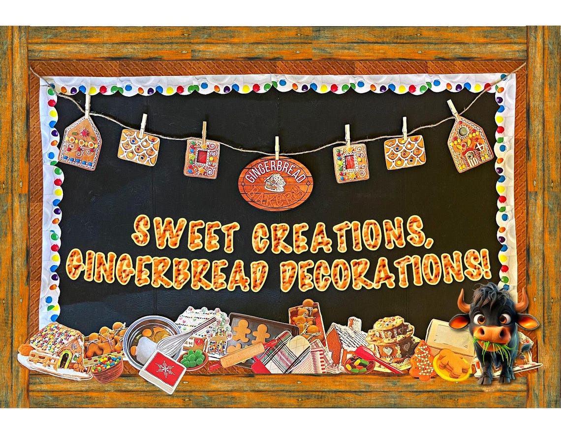 Gingerbread Bulletin Board | Holiday Activity | Christmas Classroom ...