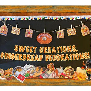 Gingerbread Bulletin Board | Holiday Activity | Christmas Classroom ...