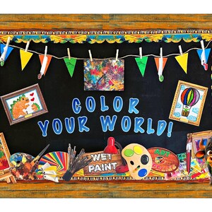 Art Bulletin Board | Bulletin Board Kit | Art Classroom Decor | Door ...