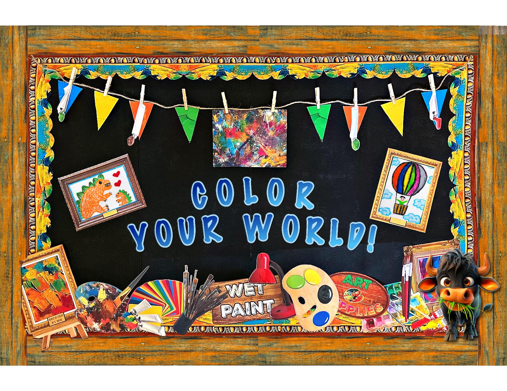 Art Bulletin Board | Bulletin Board Kit | Art Classroom Decor | Door ...