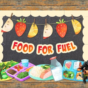 Healthy Food Bulletin Board | Bulletin Board Decor | Food Classroom ...