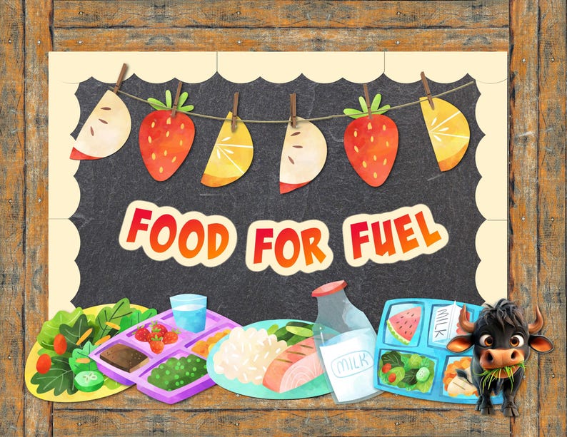 Healthy Food Bulletin Board | Bulletin Board Decor | Food Classroom ...