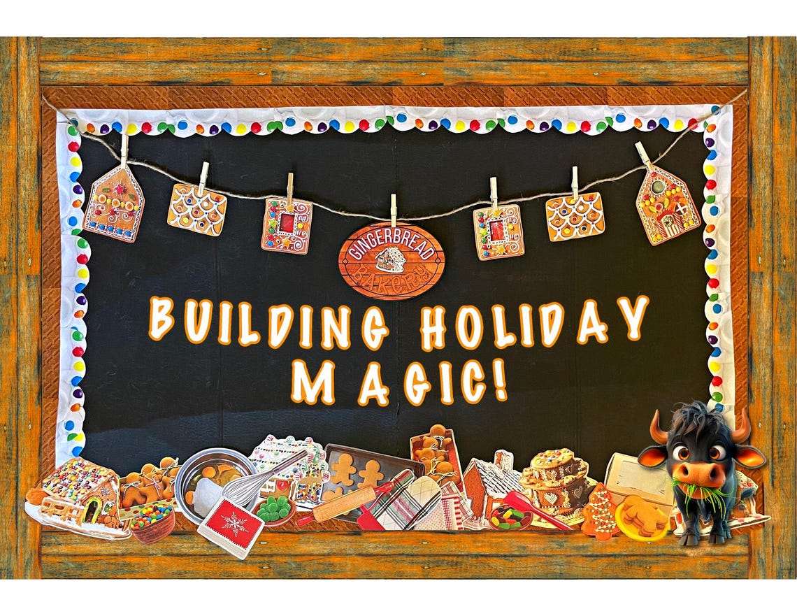 Gingerbread Bulletin Board | Holiday Activity | Christmas Classroom ...
