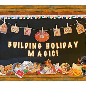 Gingerbread Bulletin Board | Holiday Activity | Christmas Classroom ...