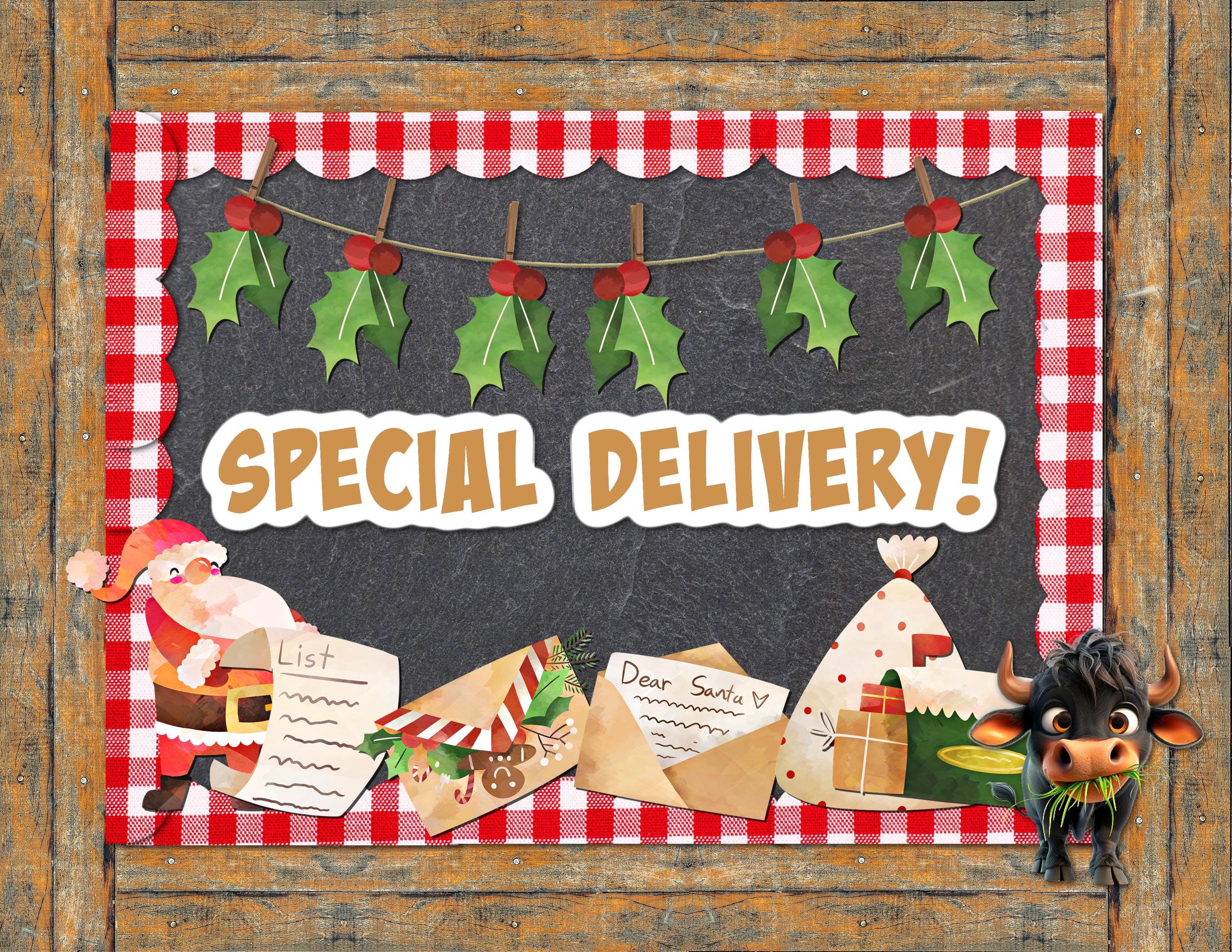 Christmas Mail Bulletin Board | Bulletin Board Decor | Christmas ...