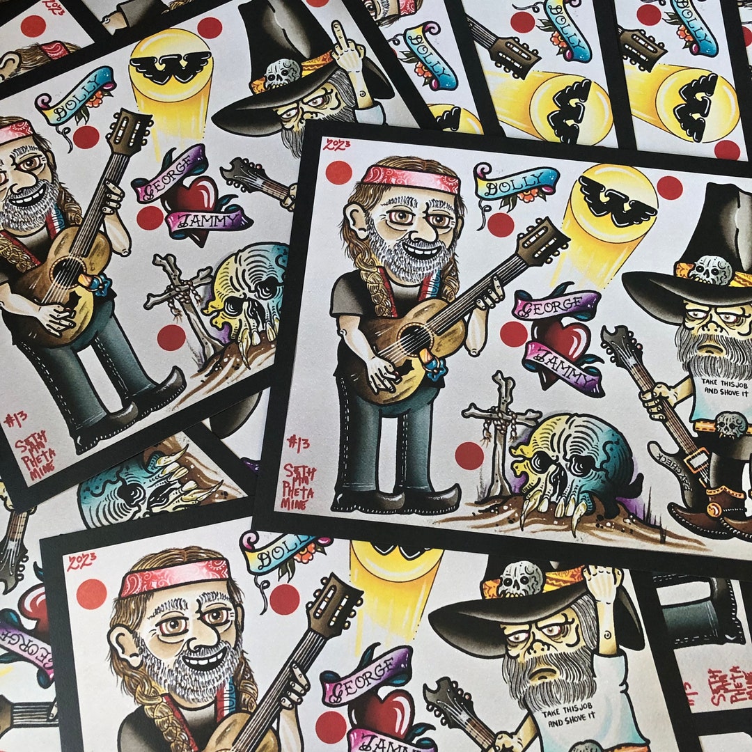 Country Outlaws Tattoo Flash - Etsy