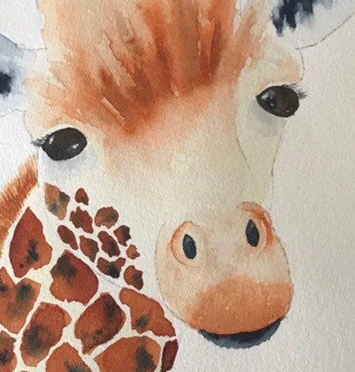 Giraffe Art Giraffe Painting Giraffe Decor for Nursery | Etsy