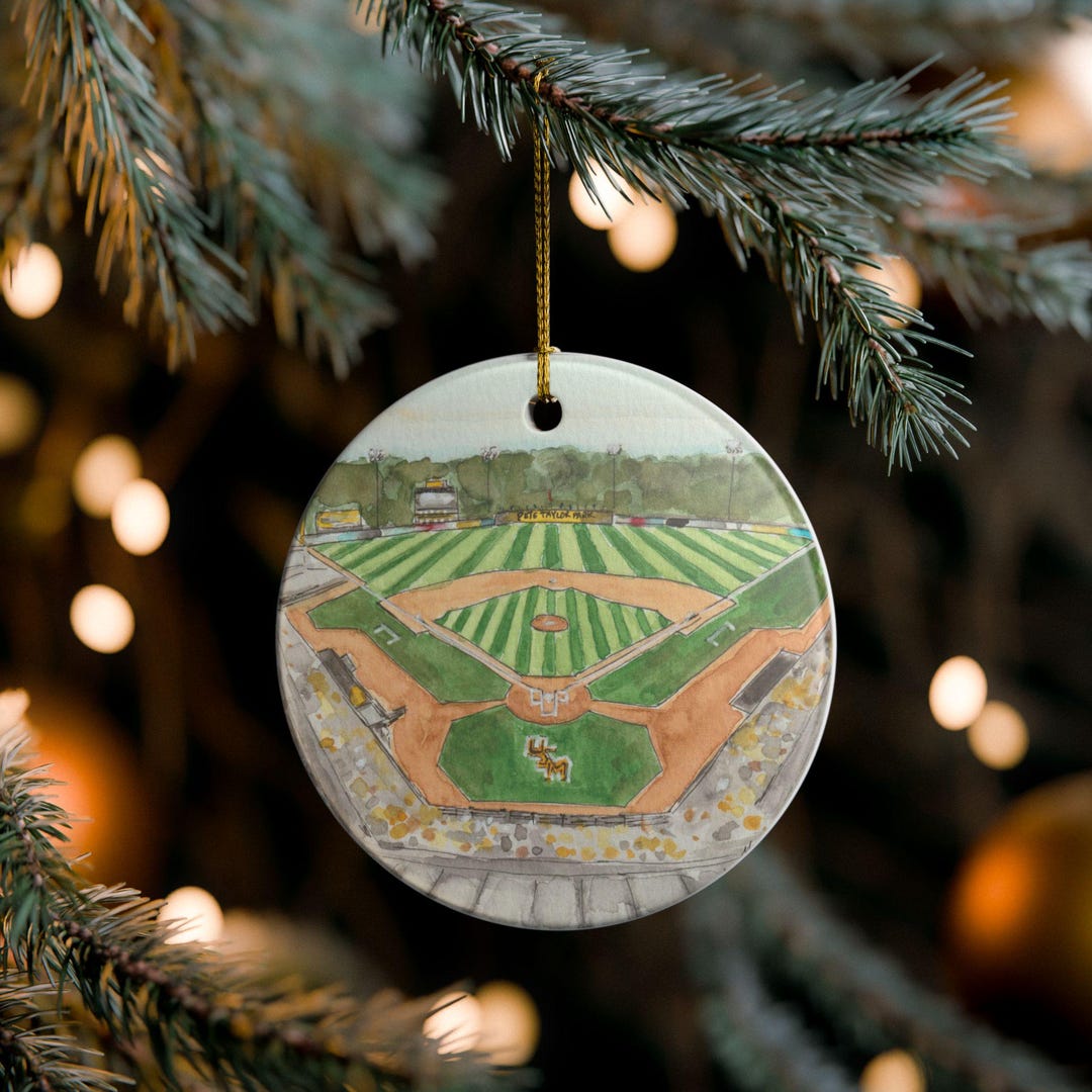 USM Baseball Field Ceramic Christmas Ornament, Southern Mississippi ...