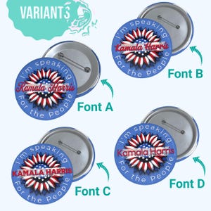 Kamala Harris Pin Buttons Sunflower Design Political Button Patriotic ...