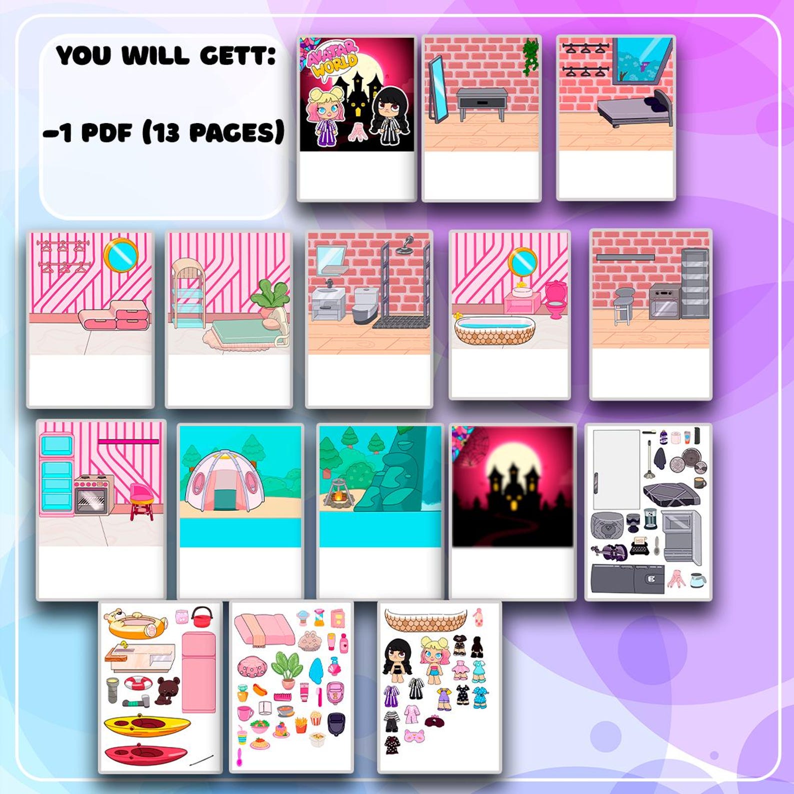 DIY Avatar World Paper Dollhouse Template - Printable Paper Set for ...