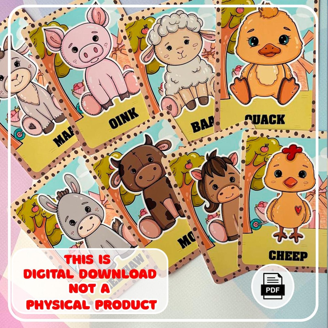 Farm Animal Sounds Printable Flashcards - Farm Animal Noise - Animal ...