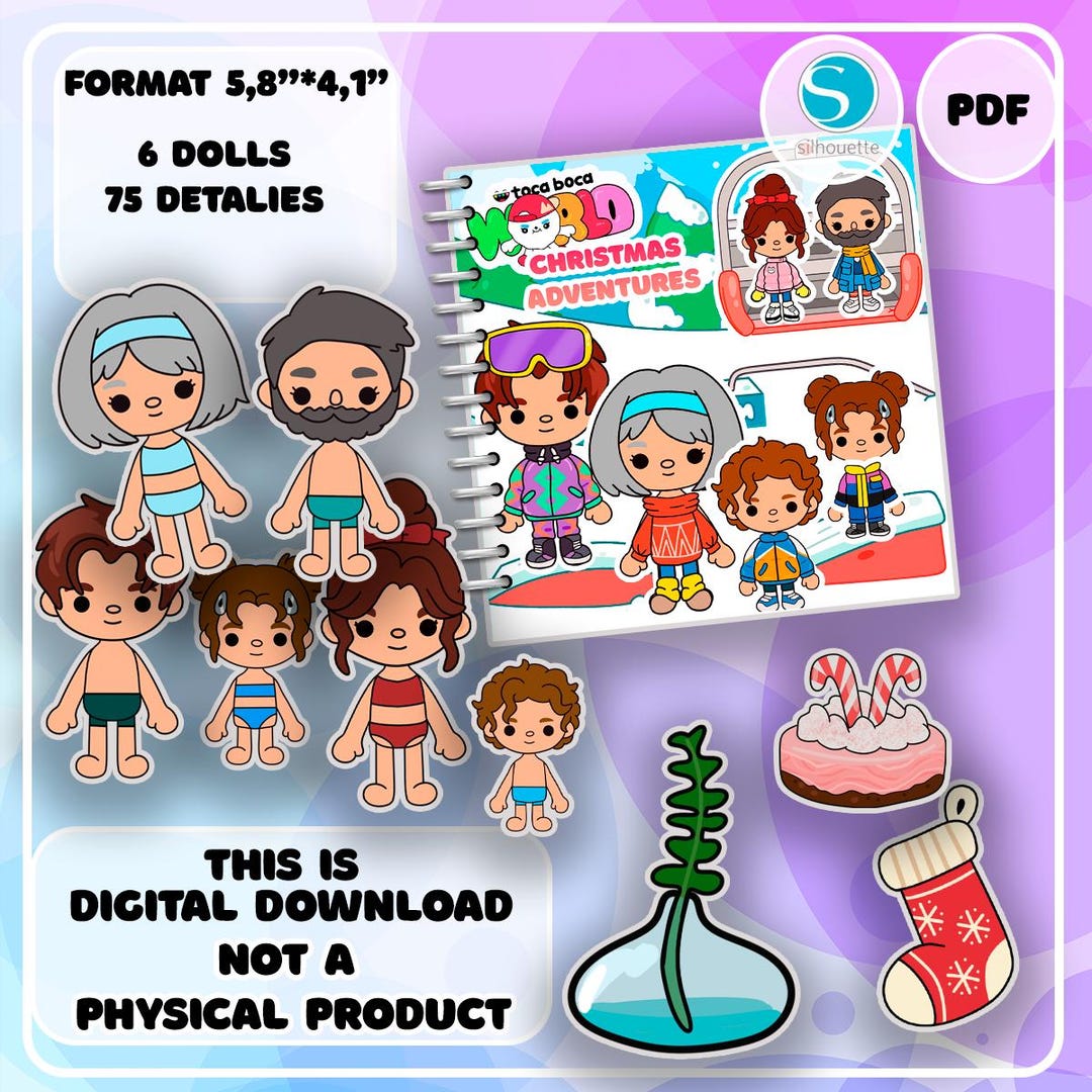 Toca Boca Paper Doll,printable Paper Dollhouse,children's Educational ...