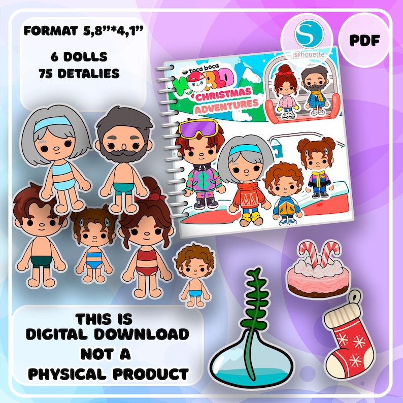 Toka Boka Paper Doll,printable Paper Dollhouse,children's Educational ...