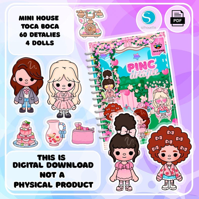DIY Toca Boca Paper Dollhouse Template - Printable Paper Set for Kids ...