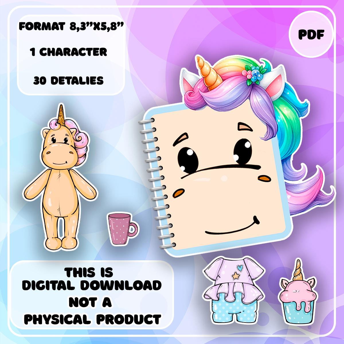 Printable Paper Unicorn Dollhouse, Digital Download, Printable, Gift ...