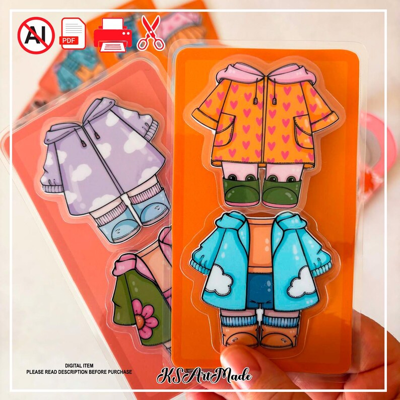 Printable Paper Doll Dress up Set, Little Deer Paper Doll, DIY Kids ...