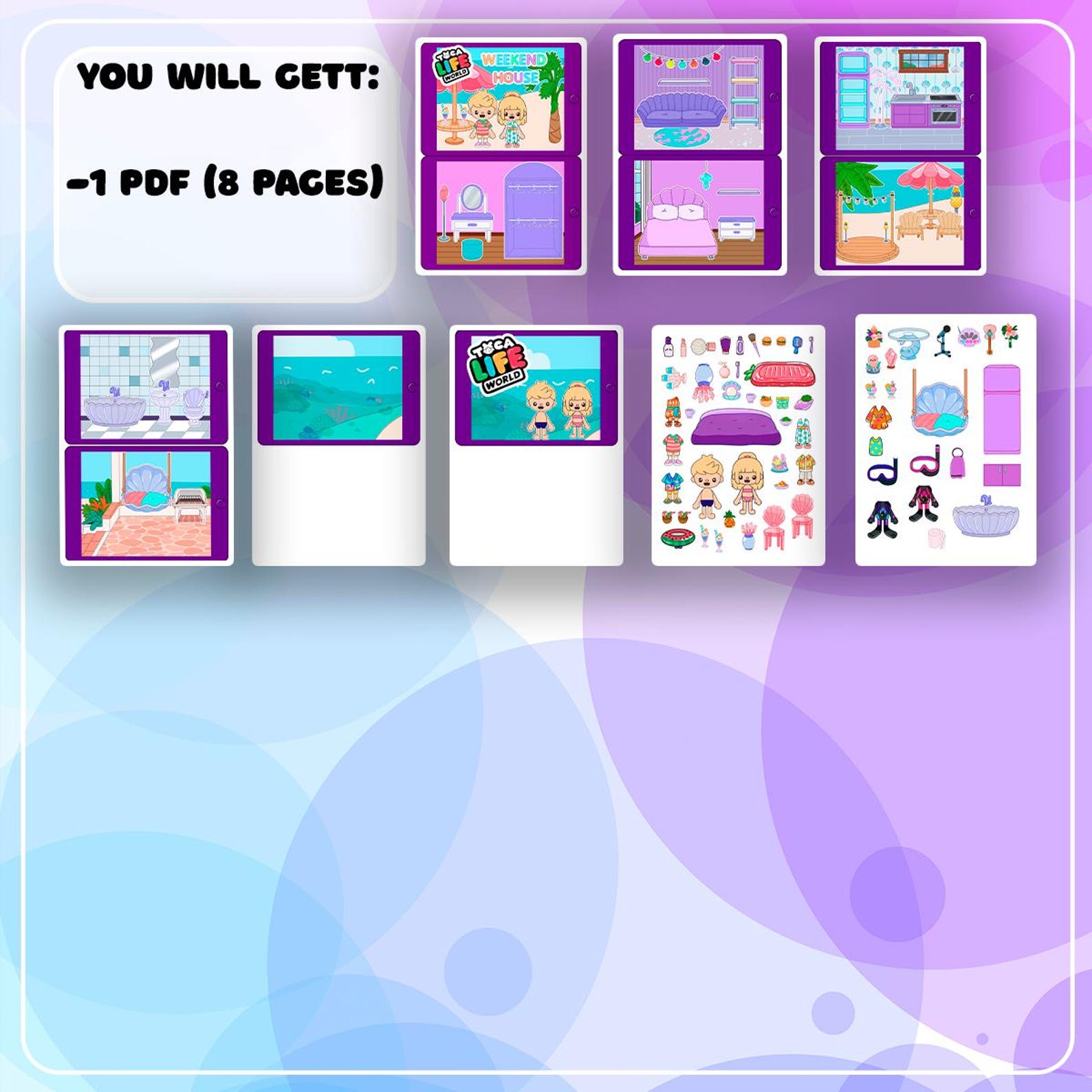 DIY Toca Boca Paper Dollhouse Template - Printable Paper Set for Kids ...