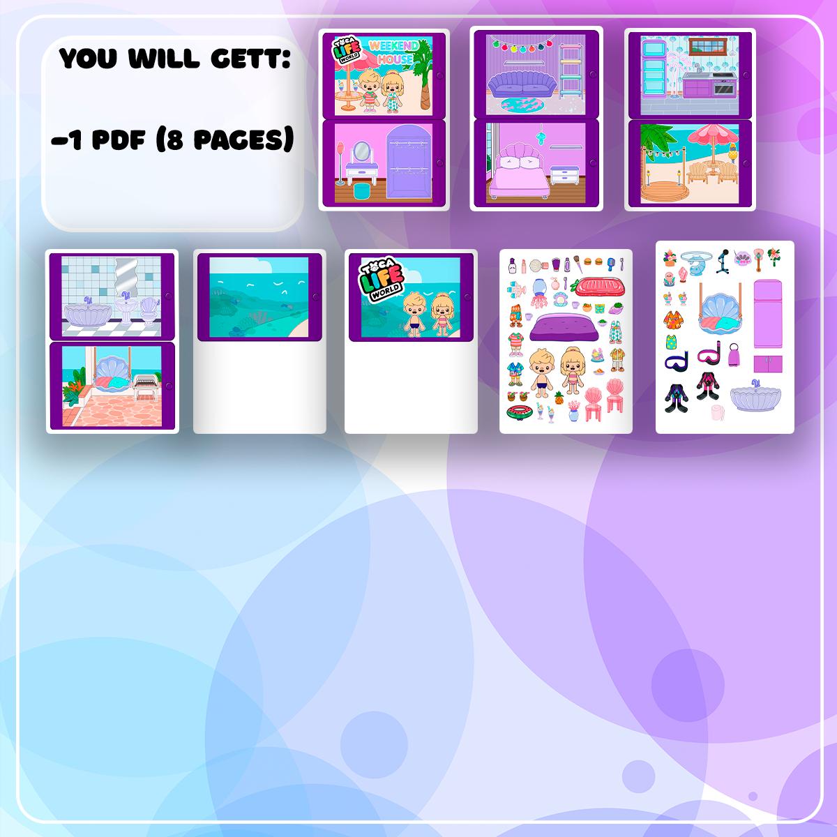 DIY Toca Boca Paper Dollhouse Template - Printable Paper Set for Kids ...