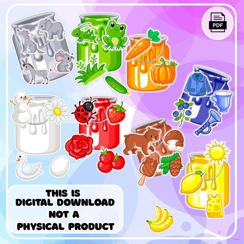 Printable Velcro Busy Book, Color Matching Velcro Activities, Learning ...