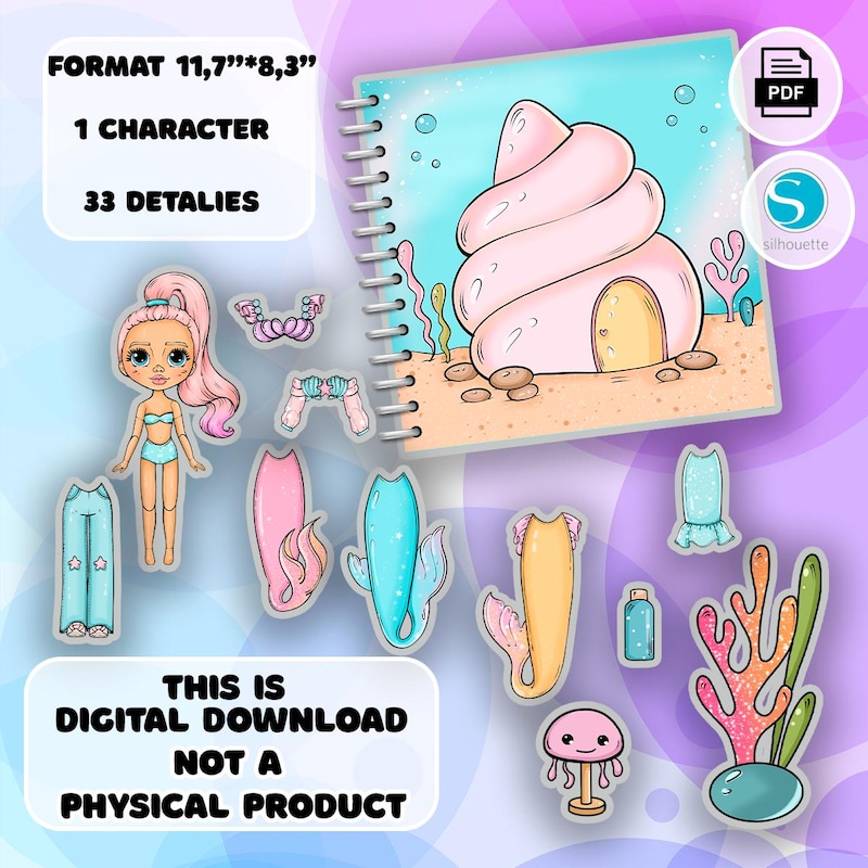 Mermaid Paper Dolls - Etsy