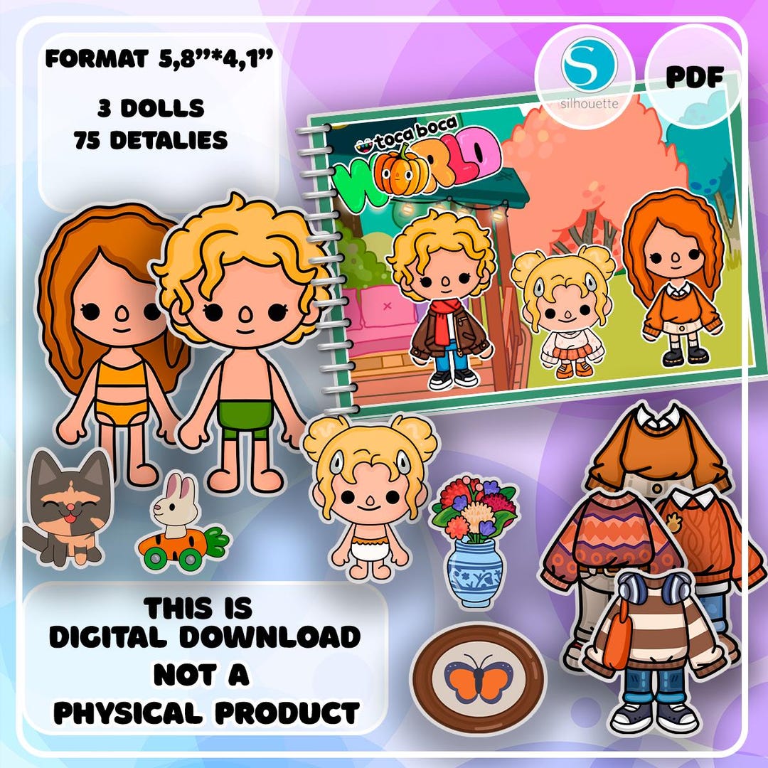 DIY Toca Boca Paper Dollhouse Template - Printable Paper Set for Kids ...