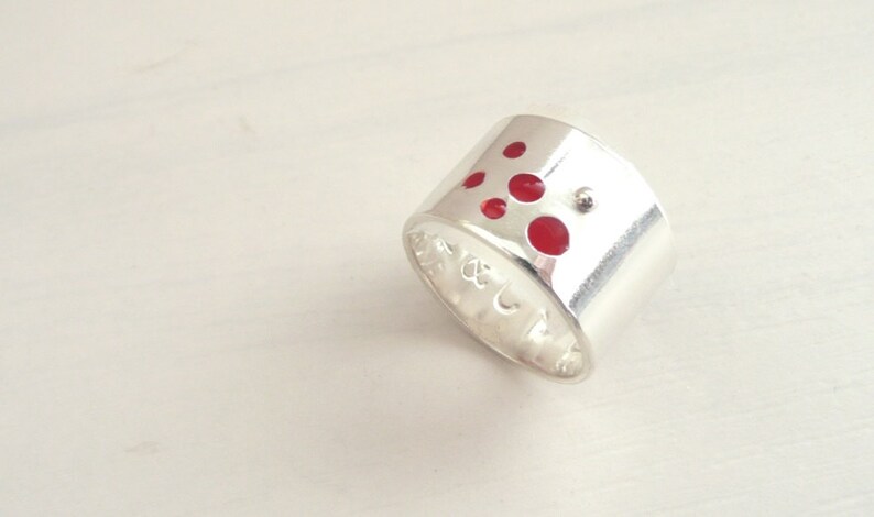 Bubble Ring Sterling Silver and Resin choose Your Color Silver Band ...