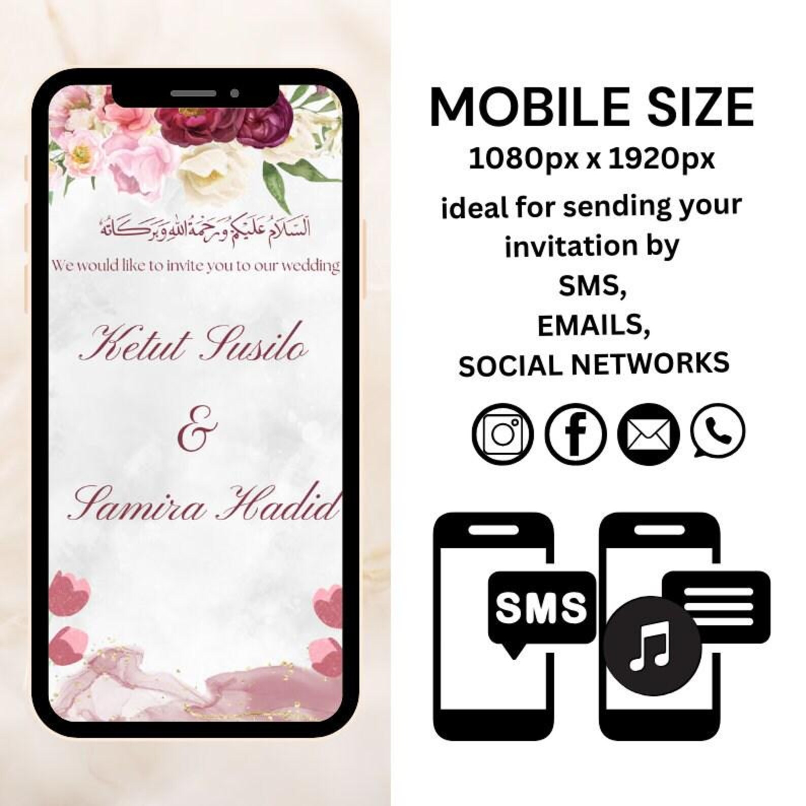 Animated Islamic Wedding Invitation Video: Nikah Ceremony Evite ...