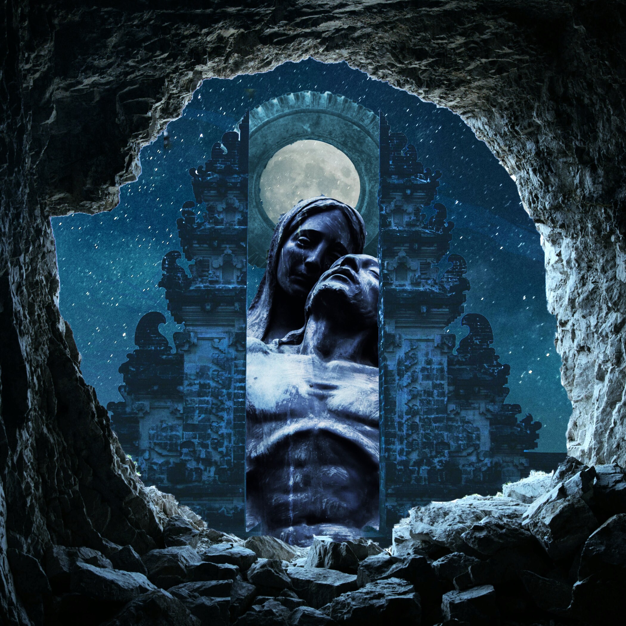 Blue Jesus 10x10 in Print Collage, Prints, Free Shipping, Square, Space ...