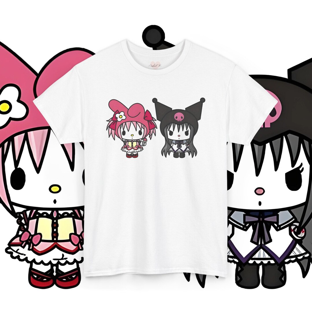 Mahou Shoujo Madoka Magica Sanrio Vintage Anime T-shirt Retro Anime ...