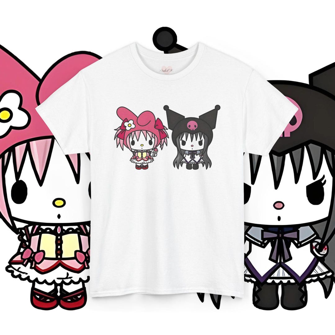 Mahou Shoujo Madoka Magica Sanrio Vintage Anime T-shirt Retro Anime ...