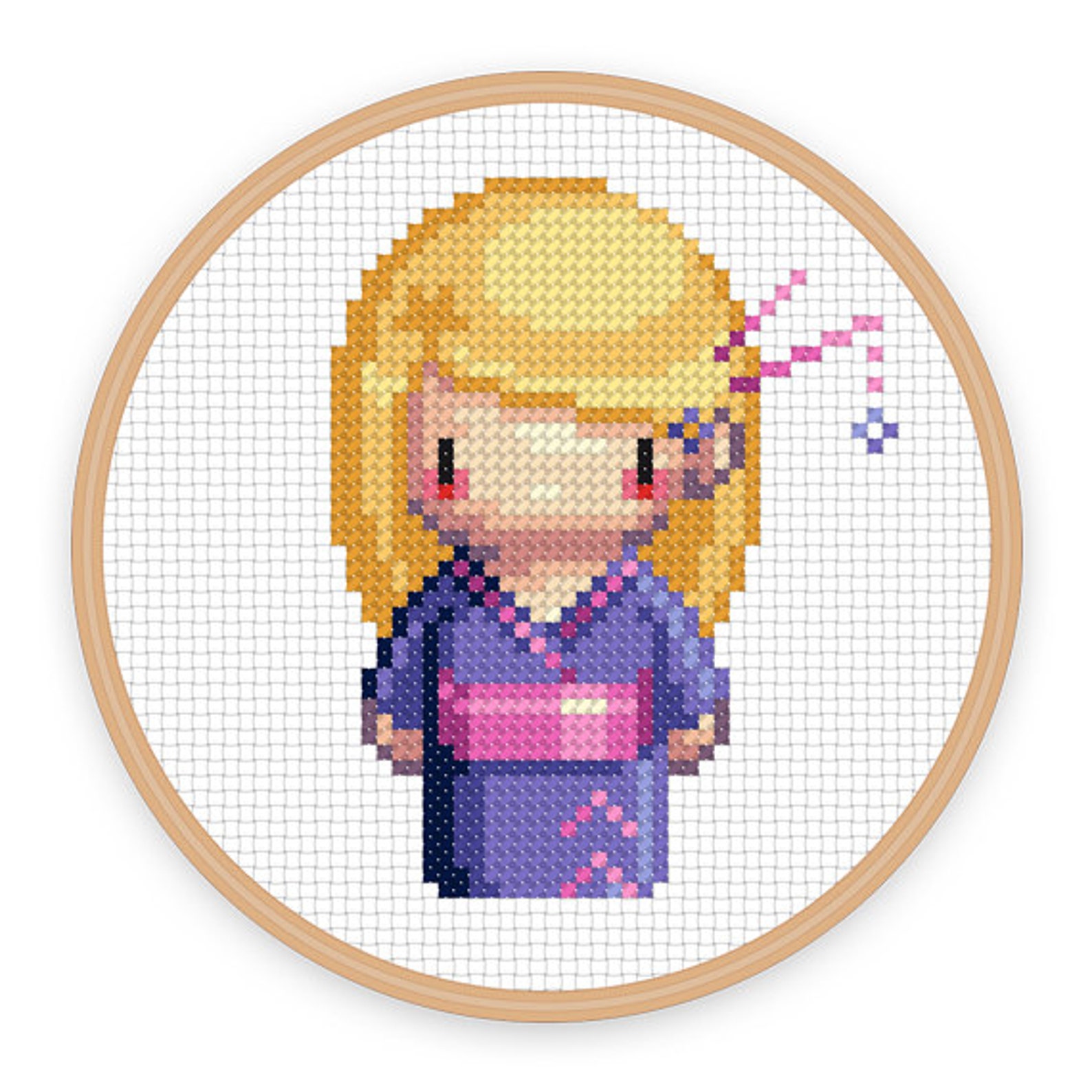 GEISHA GIRL MAI: a Pixel Art Counted Cross Stitch Pattern - Etsy