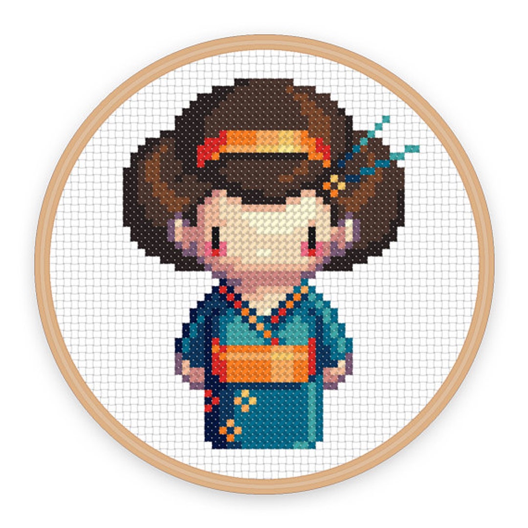 GEISHA GIRL IZUMI: a Pixel Art Counted Cross Stitch Pattern - Etsy